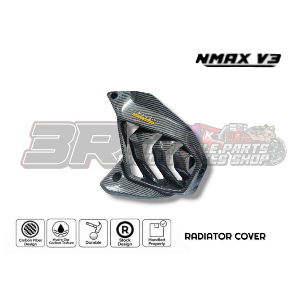 NEW!! Yamaha Nmax v3 turbo twill hydro dip carbon glossy radiator cover ...