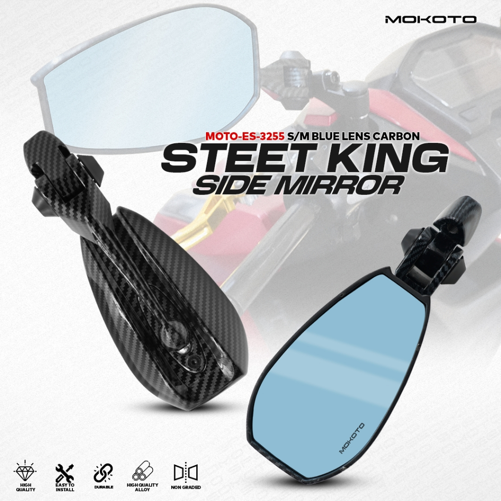 MOKOTO STREET KING SIDE MIRROR 10MM THREAD SIZE REARVIEW MIRROR ...