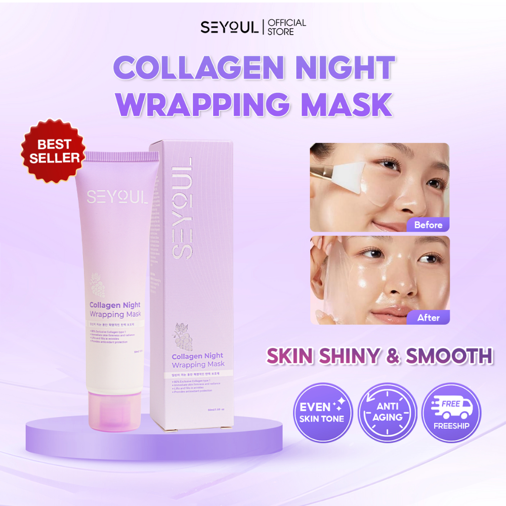 SEYOUL Korean Collagen Night Wrapping Mask, Peel-off mask Anti-aging ...