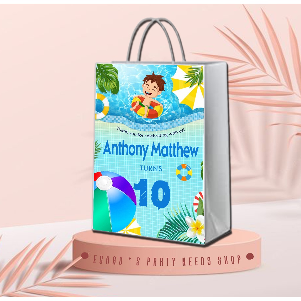 Customize Loot Bags Pool Party (10pcs./order) | Shopee Philippines