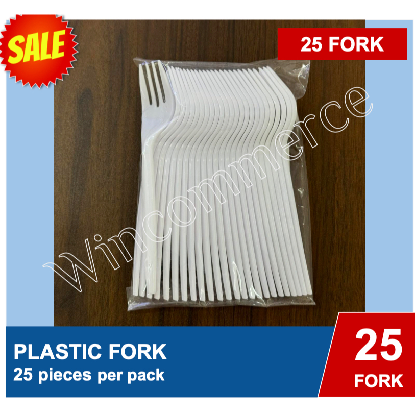 PLASTIC SPOON & FORK 25pcs per pack DISPOSABLE | Shopee Philippines