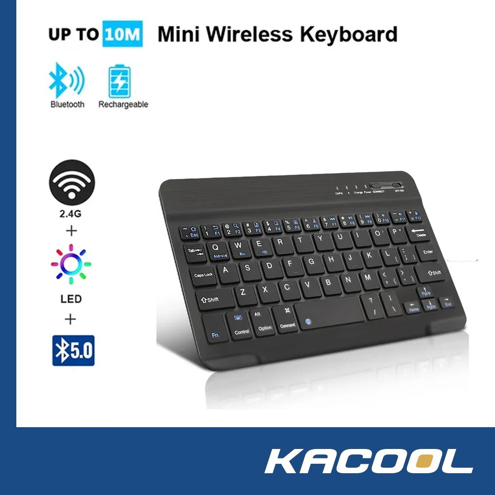 7 Inch Bluetooth Wireless Keyboard Mini Keyboard For MacBook iPad 2.4G ...