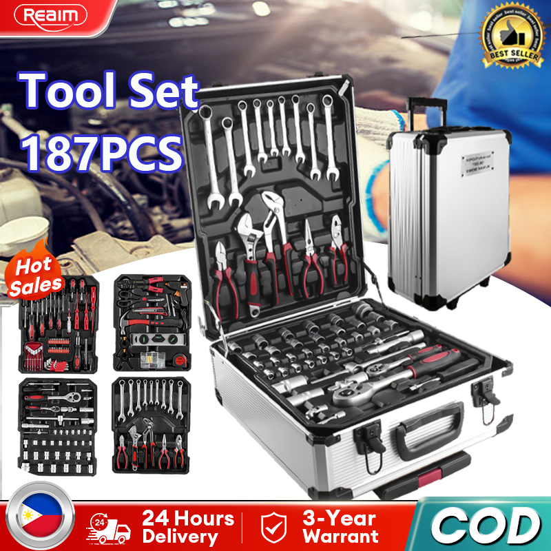 REAIM 187Pcs Tools Set For Motorcycle/car Socket Wrench Set Heavy Duty ...