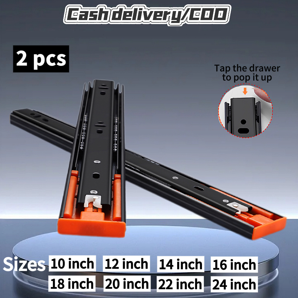 Fast Delivery Rebound three section rail press type self popping drawer ...
