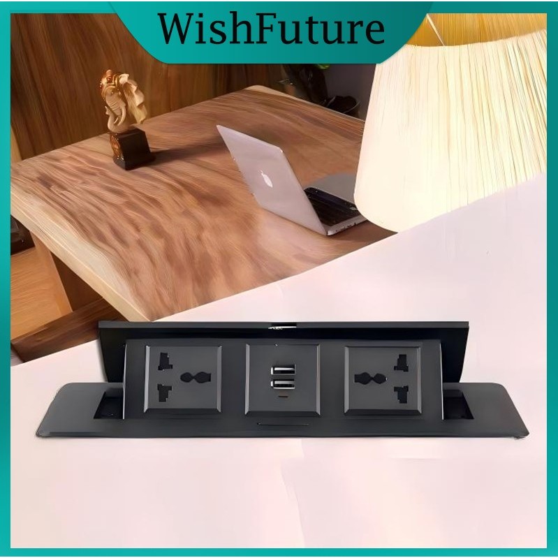 Table Pop Up Socket Socket 2 USB Table Plug Hidden Electrical Outlet ...