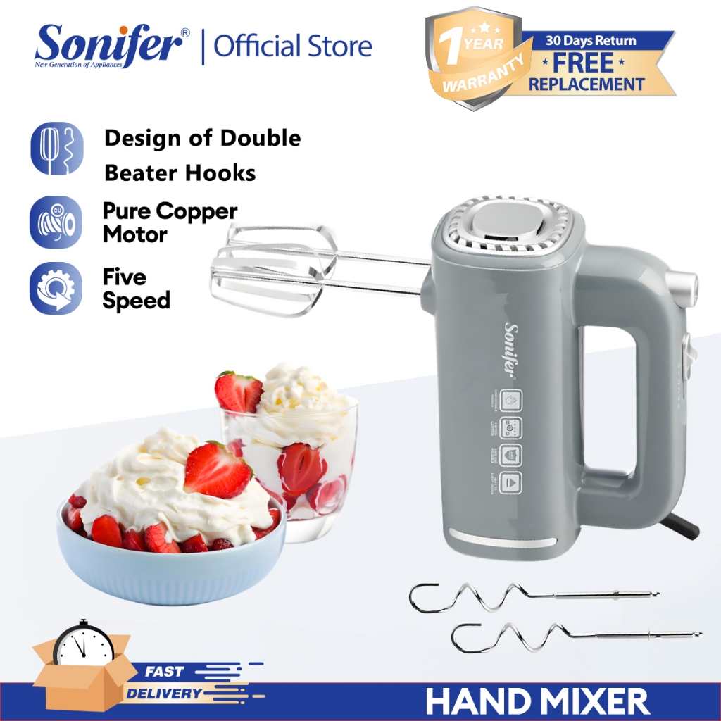 Sonifer Electric Hand 2in1 Mixer Portable 5Speed Professional Electric ...