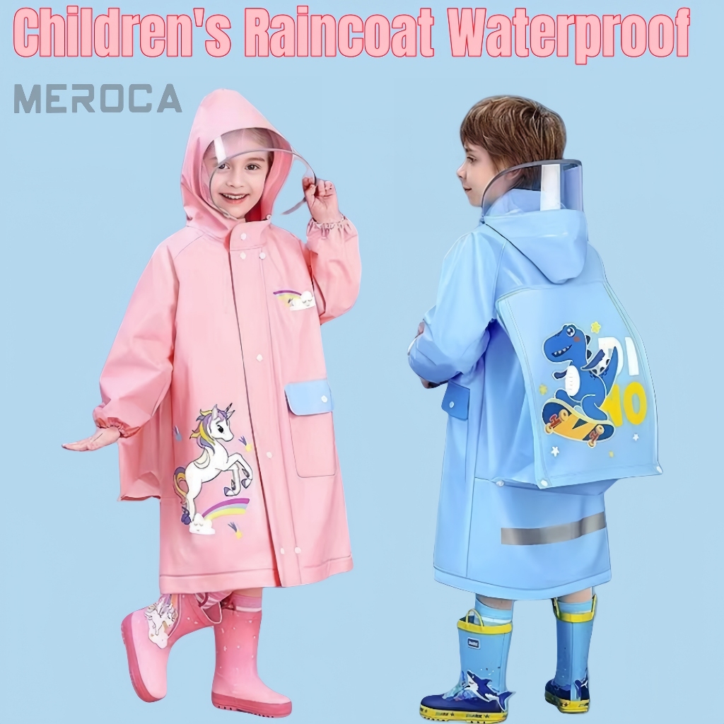 Raincoat for Kids Waterproof Extendable Backpack With Night Eeflective ...