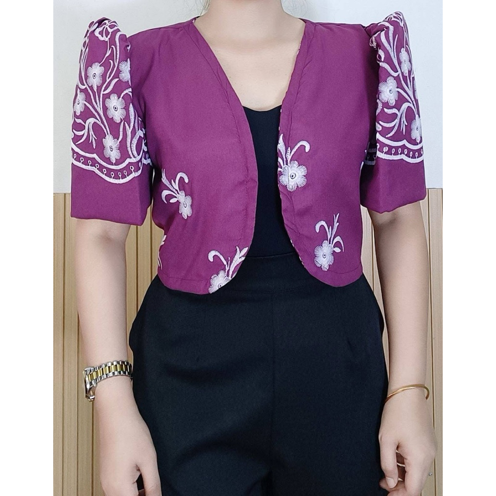 Embroid Filipiniana Bolero in Cotton Embroid fabric freesize Large to ...