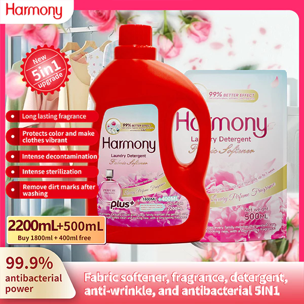 2700ML Harmony Laundry Detergent Perfume Bottle Refill 5-in-1 Softener ...