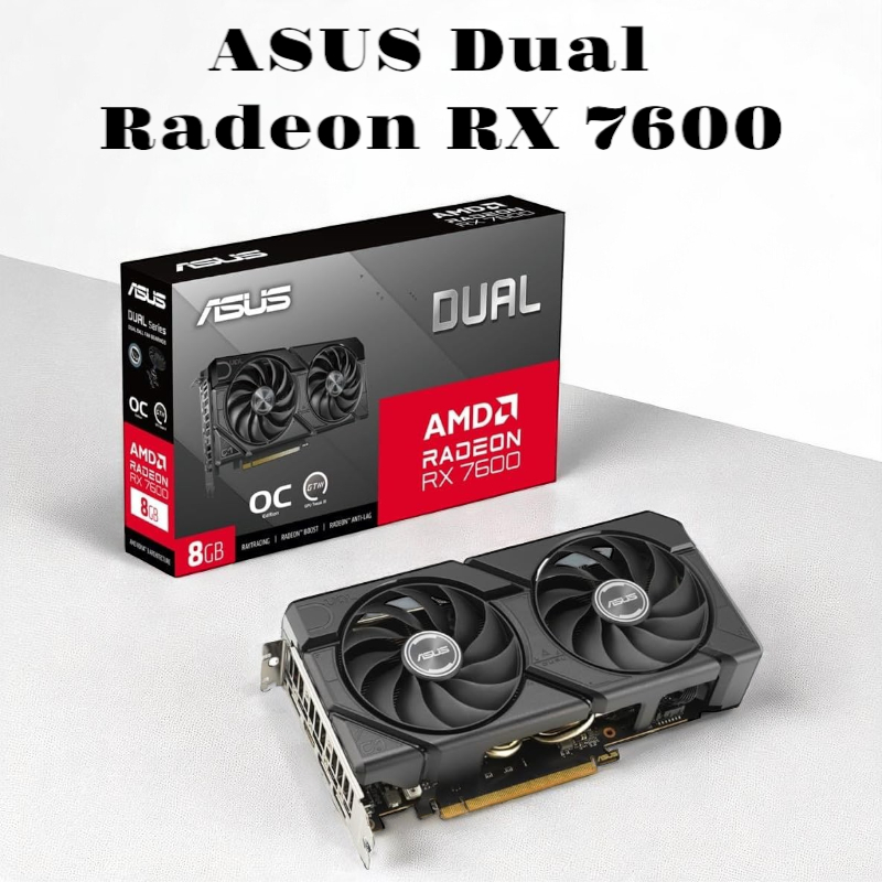 ASUS Dual Radeon RX 7600 EVO OC Edition 8GB GDDR6 Video CardDUAL-RX7600-O8G-EVO Authorized ...