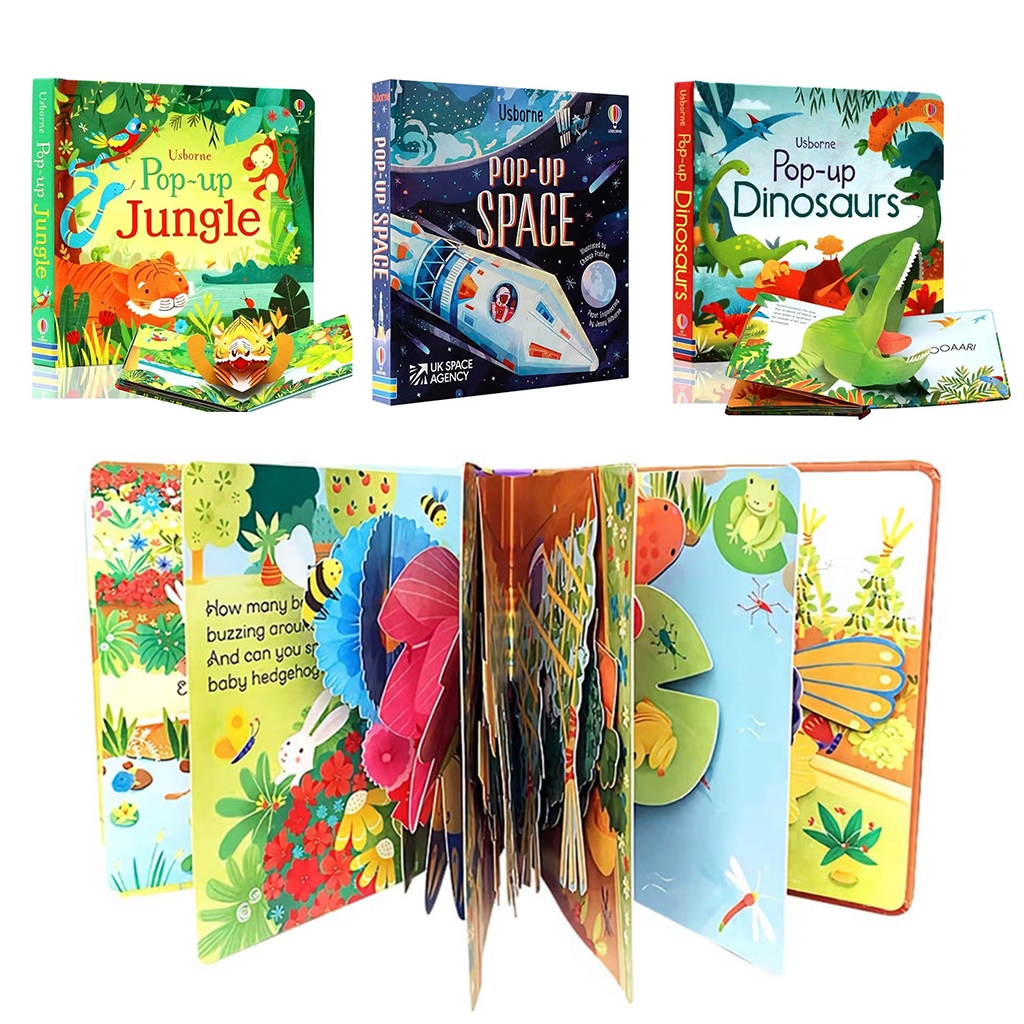 Books for Toddlers Usborne Pop-Up Dinosaurs 3D Flap Picture Books Lift ...