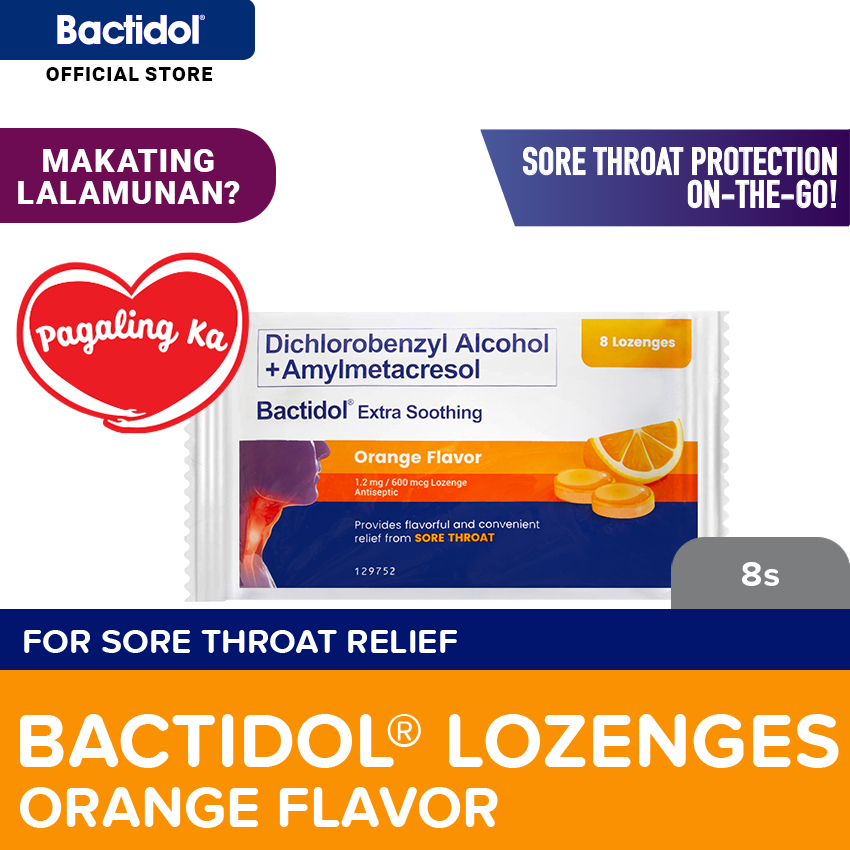 Bactidol Extra Soothing Lozenges Orange 8s : for sore throat relief ...