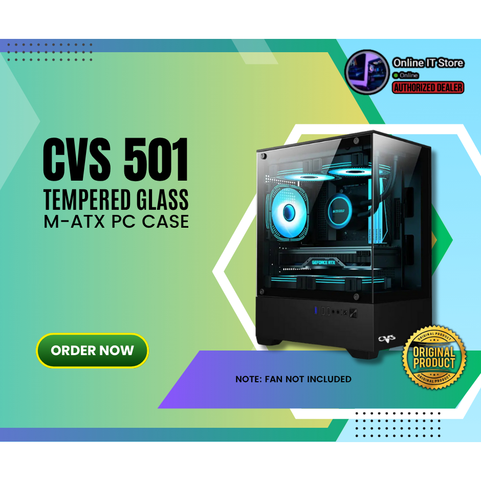 CVS 501 Tempered Glass M-ATX Gaming Case | Shopee Philippines