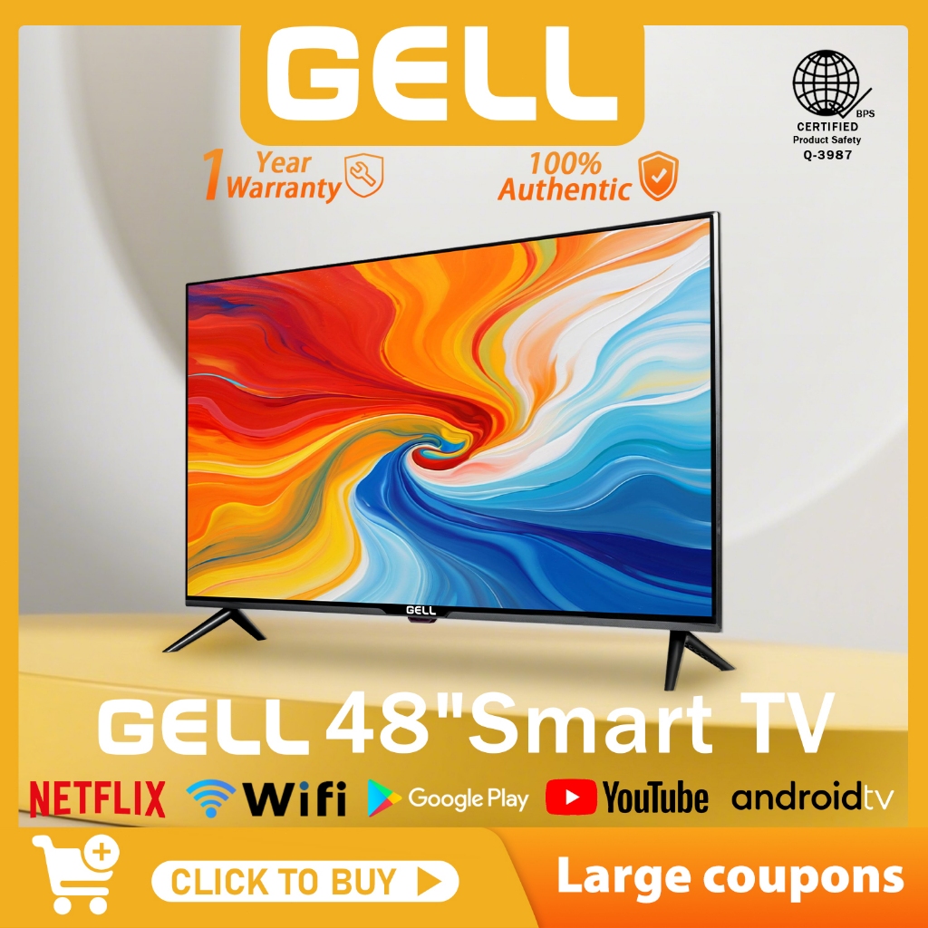 GELL 50 Inch Smart TV 48 Inch Android 50 Inch LED TV FHD Multiport ...