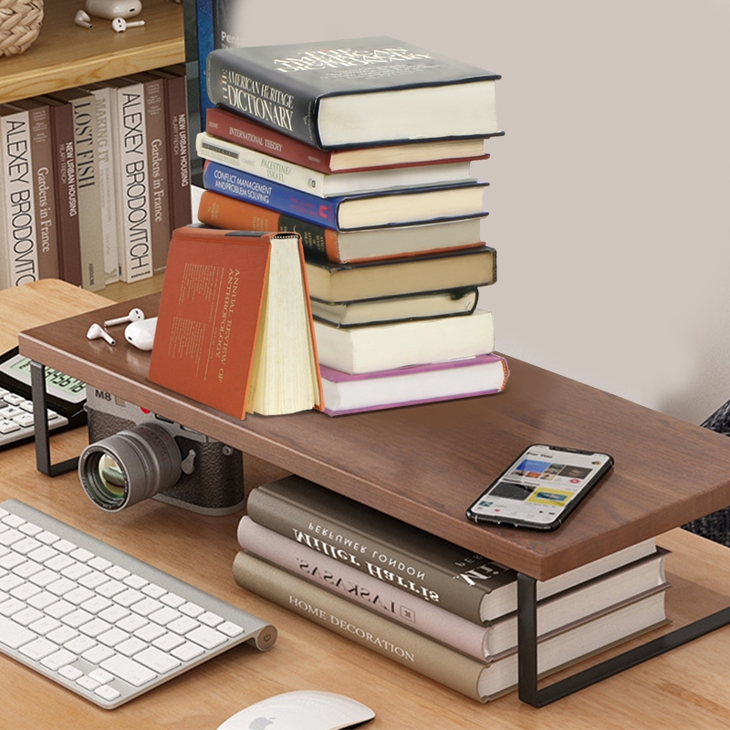 40cm Wooden Carbon Steel Monitor Riser Stand for Office Laptop ...