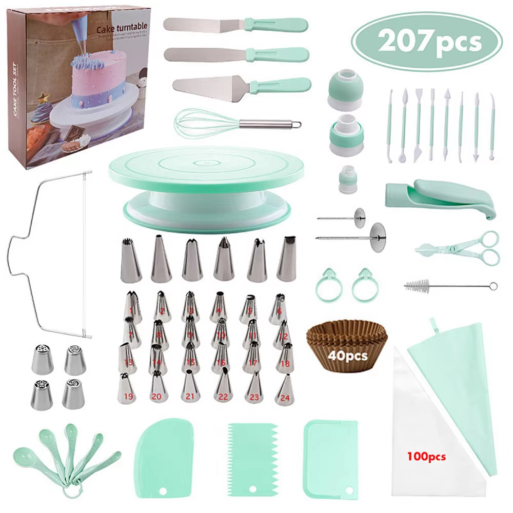 Cake Decorating Kit 207pcs Piping Bags And Tips Cake Turner Set For ...