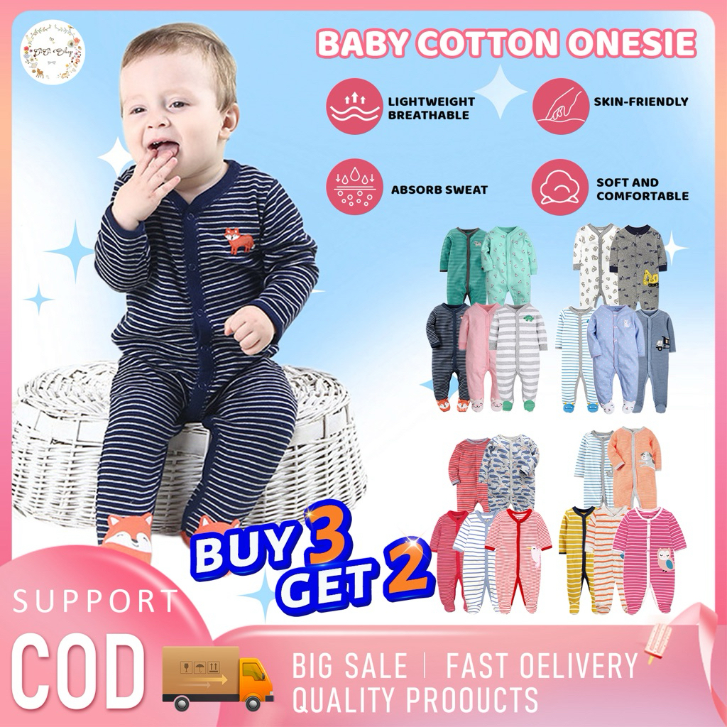 CICI Baby 5pcs/Set Bodysuit Romper Newborn Cotton FrogSuit Sleepwear ...