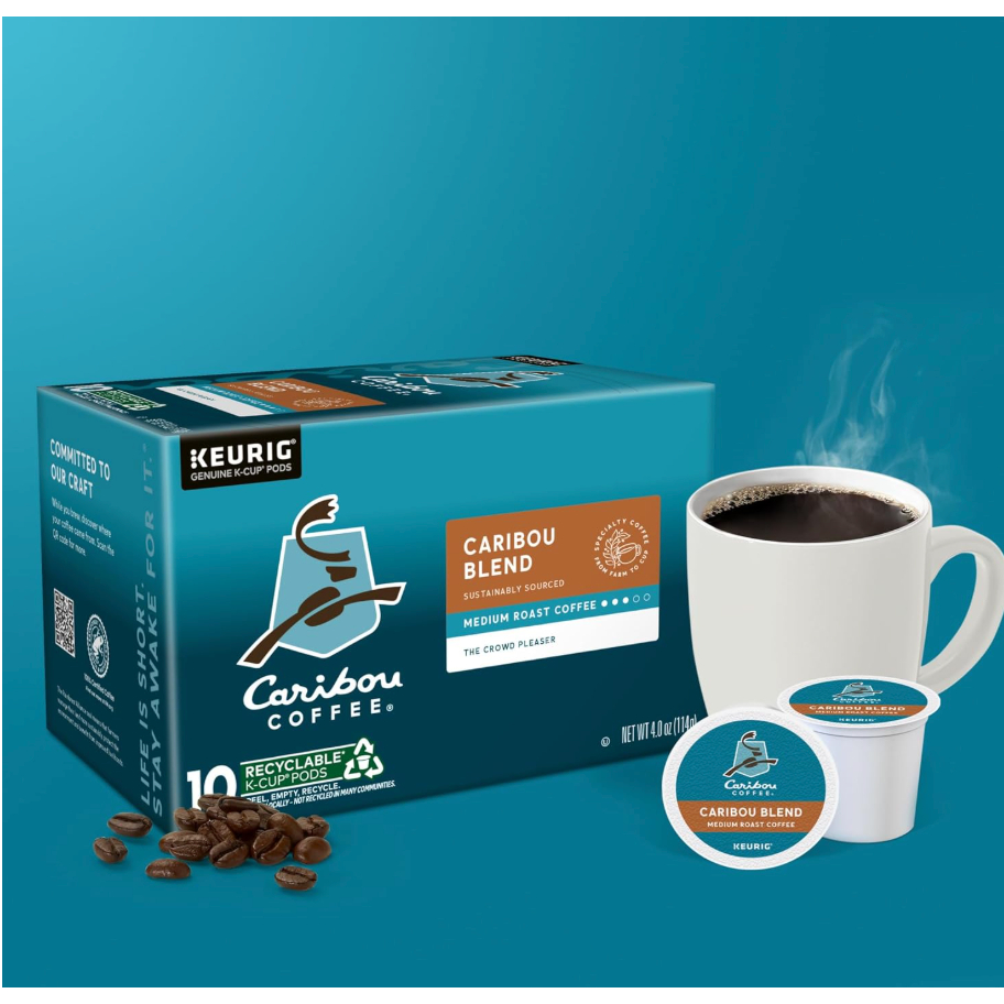Caribou Coffee Caribou Blend Keurig Single-Serve 10 K-Cup Pods, Medium ...