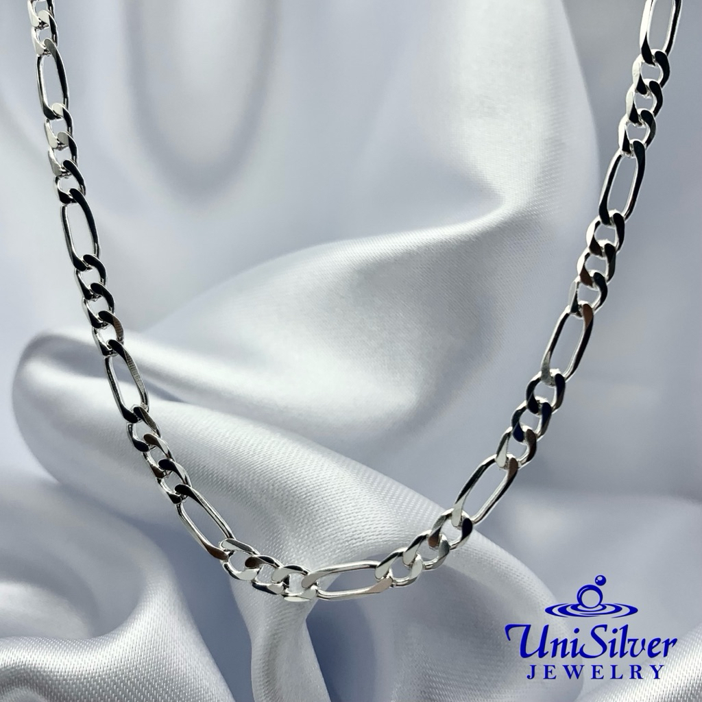 Unisilver 925 Sterling Figaro Men's Necklace (MND23) | Shopee Philippines