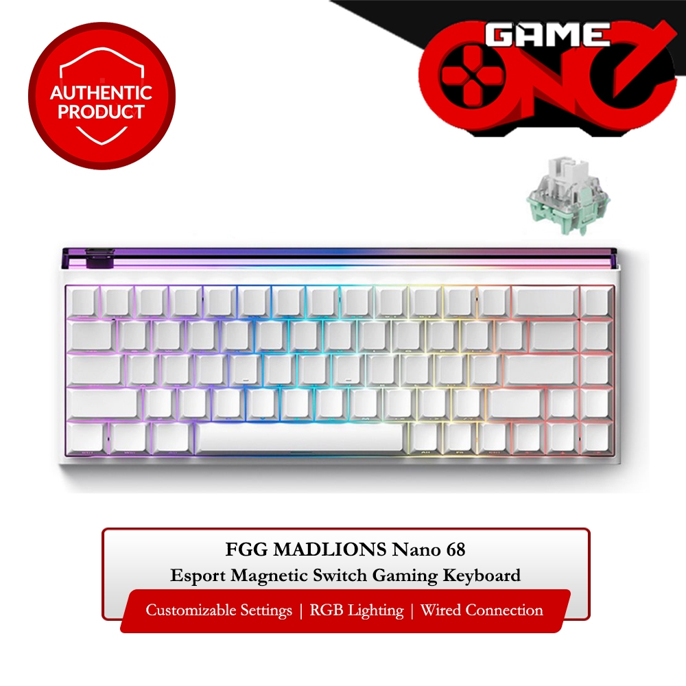 FGG MADLIONS Nano 68 Esport Magnetic Switch Wired RGB Gaming Keyboard ...