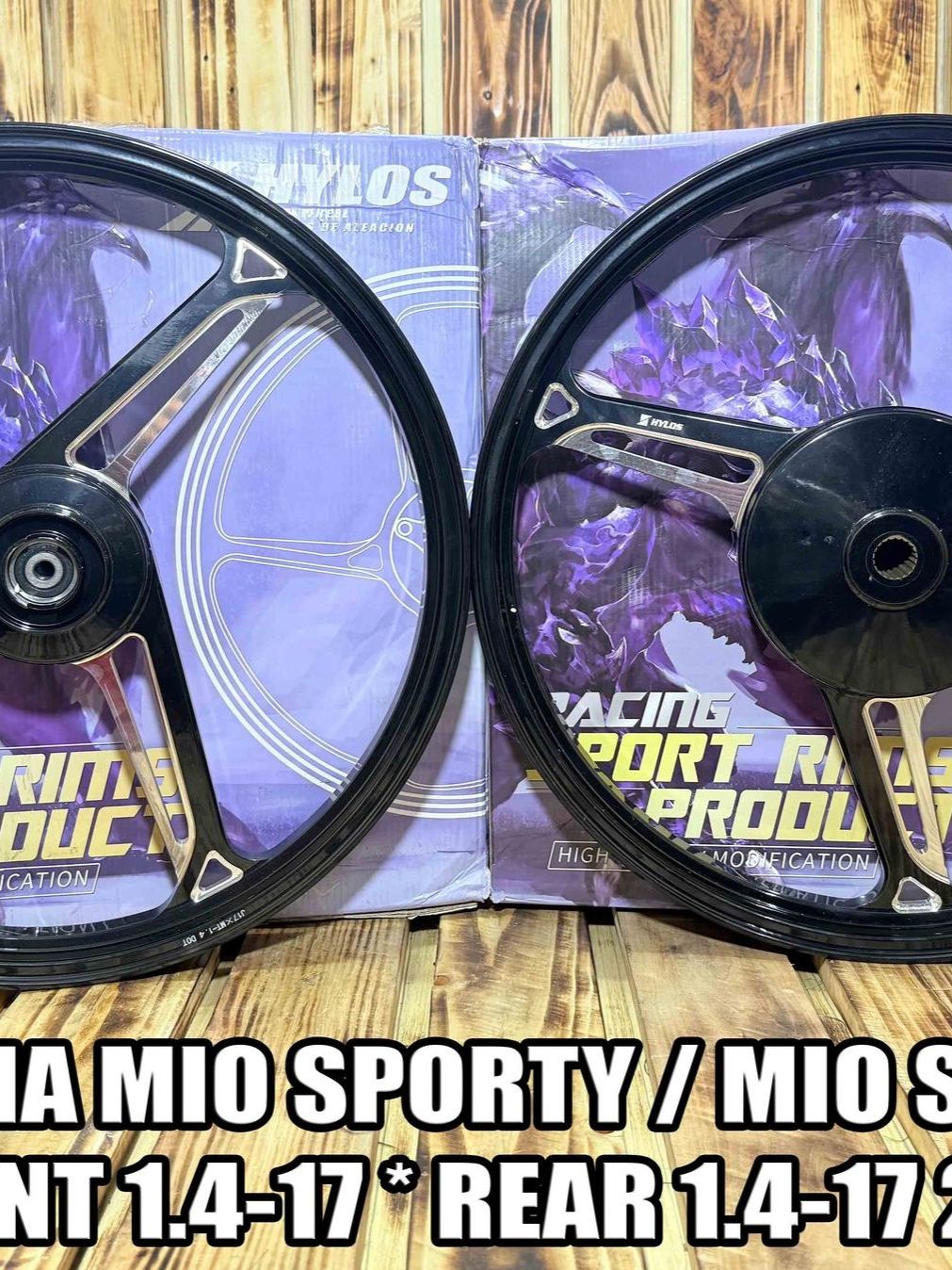 MIOLS1 BRAND NEW HYLOS CNC MAGS 17s 3 SPOKES 20T 18T YAMAHA MIO SPORTY ...