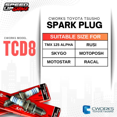 TCD8 CWORKS TOYOTA TSUSHO MOTORCYCLE SPARK PLUG | Shopee Philippines