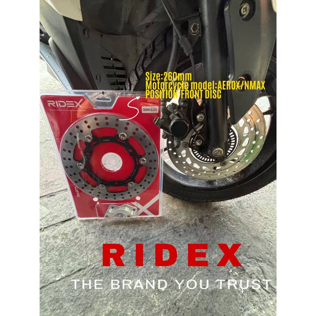 RIDE-X BIG DISC 260MM NMAX/AEROX FRONT WITH CNC BRACKET AND BOLTS ...