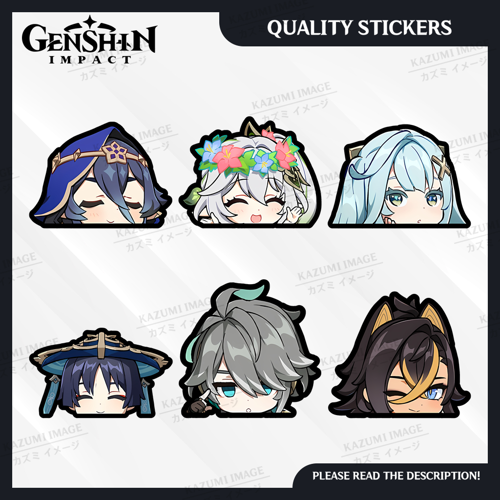Genshin Peeker Stickers - Layla | Nahida | Faruzan | Wanderer ...