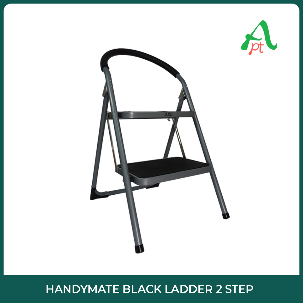 APT Handymate Two (2) Step Steel Ladder (Black) | Shopee Philippines
