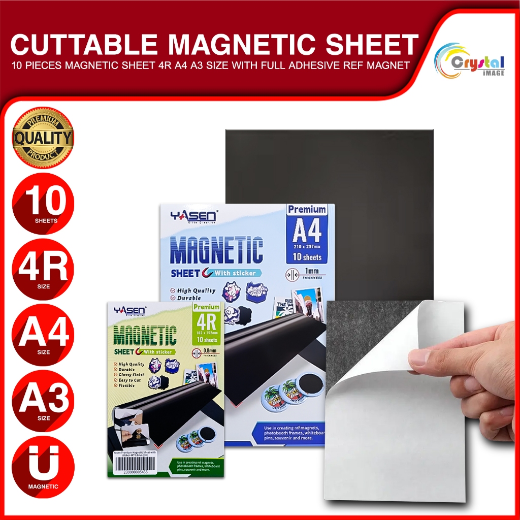 Yasen Magnetic Sheet A4 / 4R / A3 Size (Plain / With Adhesive ...