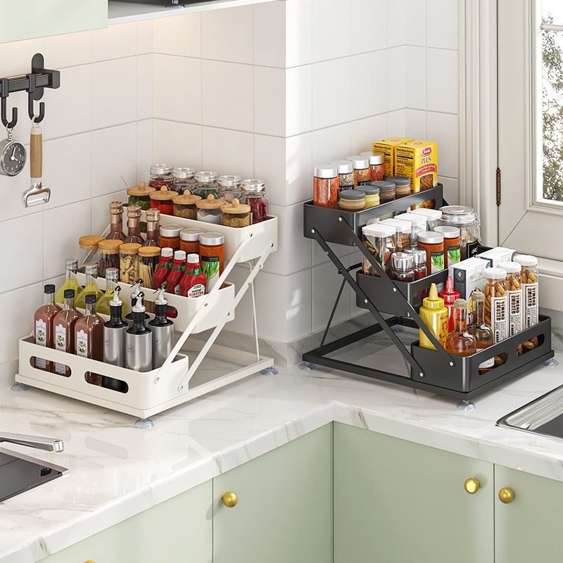 3Tier Kitchen Condiment Storage Rack Metal Kitchen Spice Rack ...