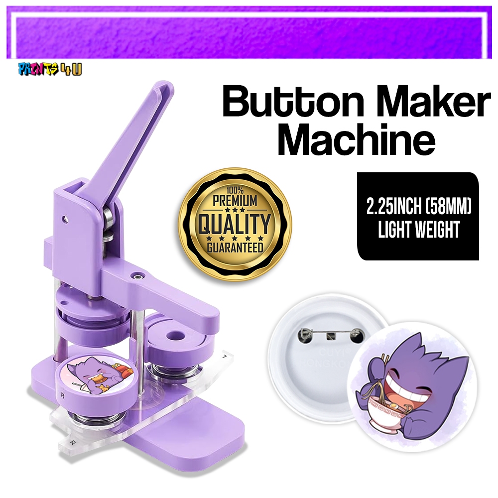 Purple Button Pin Press Maker Set 2.25inches Button Press 58mm DIY ...