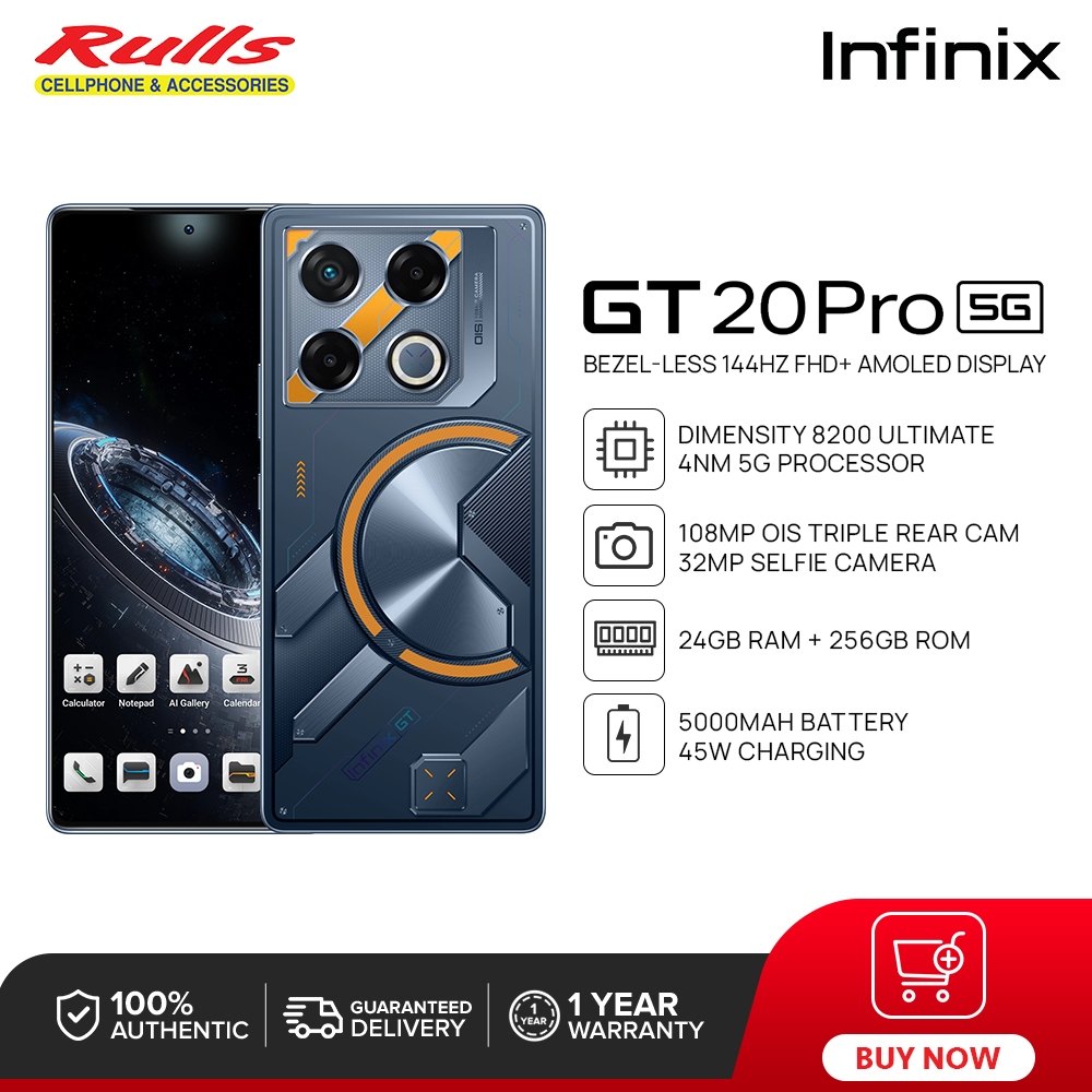 Infinix GT 20 Pro 5G Smartphone | 24GB+256GB | MTK Dimensity 8200 Ultimate 5G | 6.78” 144Hz FHD+ ...