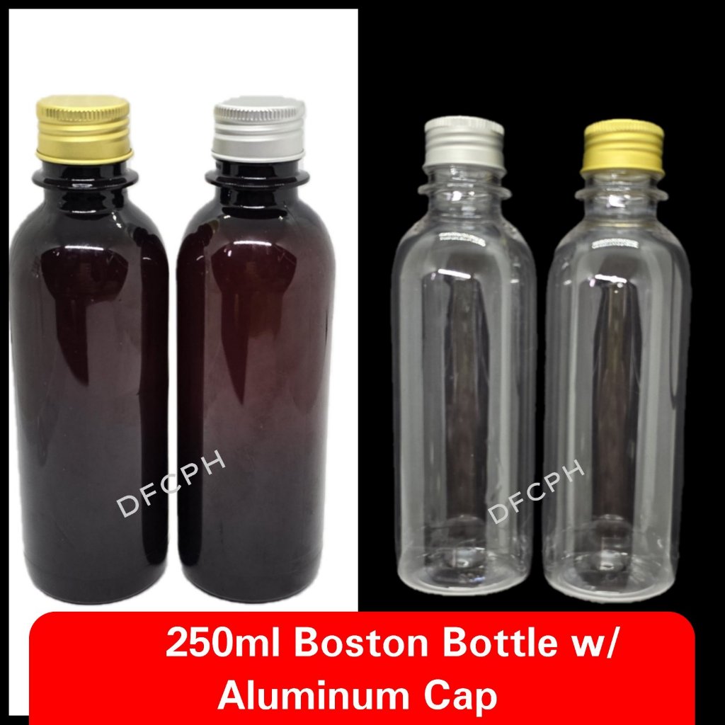 10 pcs 250ml clear transparent /amber PET plastic bottle upwh gold ...