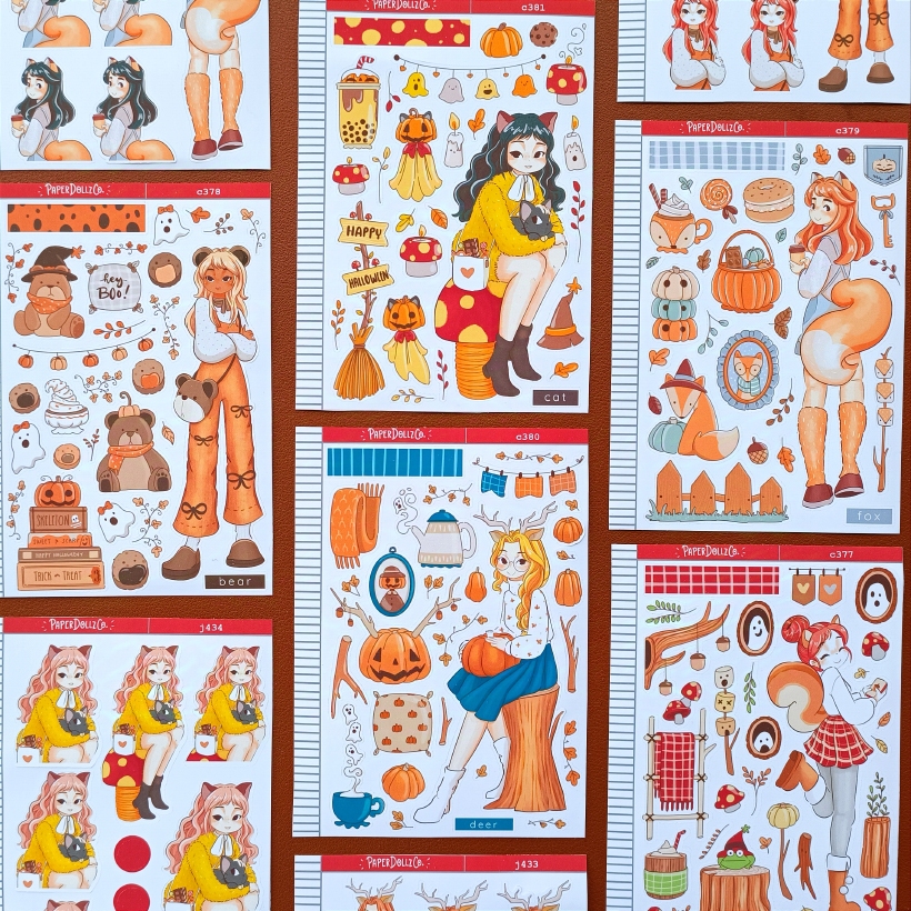 Fluffy Tails | Collection Stickers | C377 C378 C379 C380 C381 | Journal ...