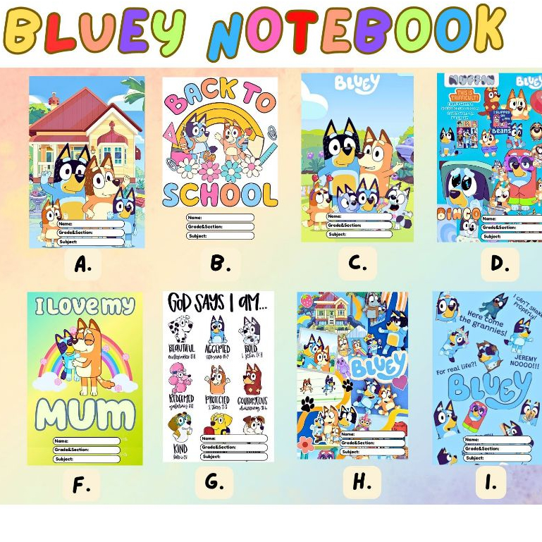 BLUEY A5 SIZE 5.8 x 8.3 INCHES NOTEBOOK WITH LAMINATED TOP, NO NEED TO ...