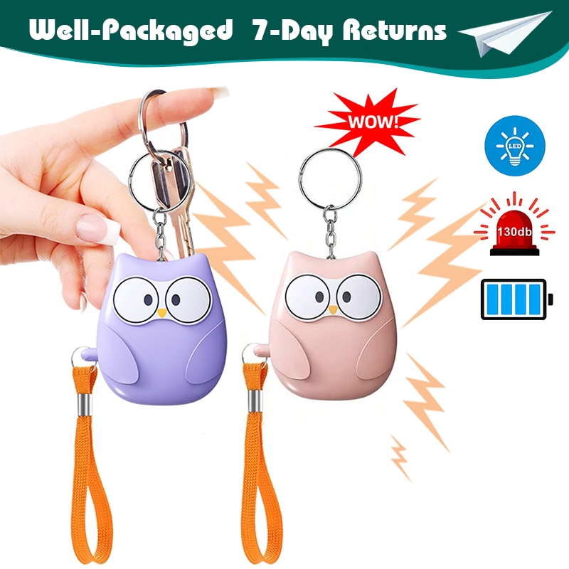 Owl Appearance Self Defense Alarm 130 dB Loud Siren with LED Light ...