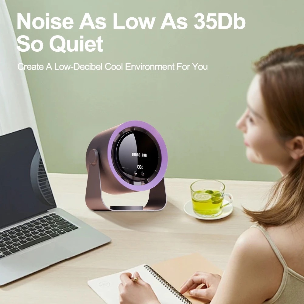 Turbo desktop fan High Speed Air Circulation Desk Fan Rechargeable ...