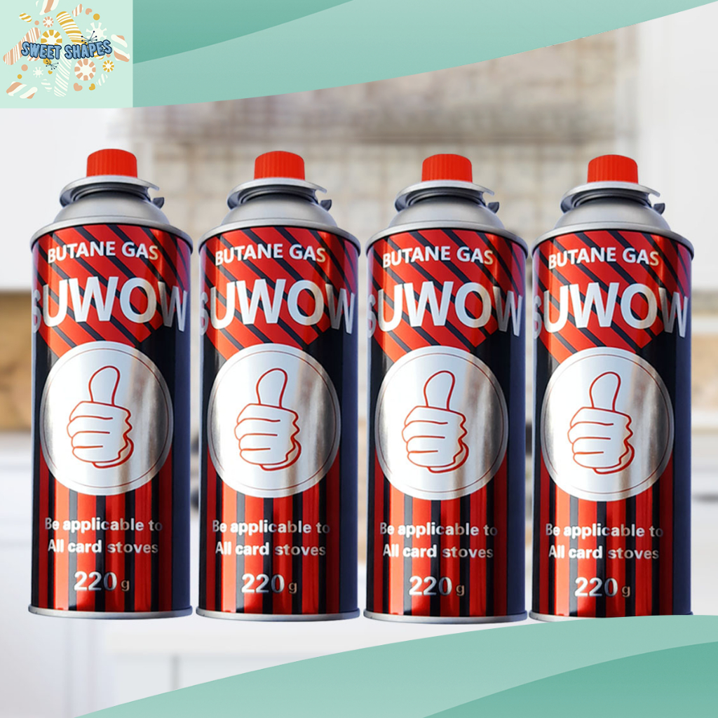 Sweet Shape NEW Suwow 220g Gas 1pc and 4 Pieces Butane Gas for Portable ...