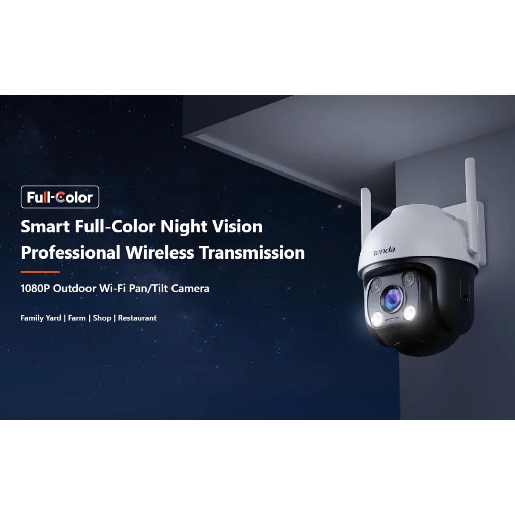 Tenda CH3 Smart Full-Color Night Vision Professional Wireless 1080P ...