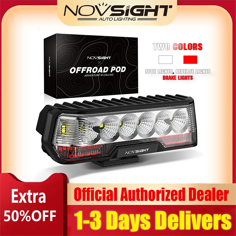 NOVSIGHT WL3R-6 38W Red White Led Bar OSRAM Chip Spotlight Mini Driving ...
