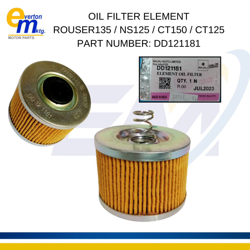 OIL FILTER ELEMENT ROUSER135/NS125/CT150/CT125 BAJAJ GENUINE PARTS ...