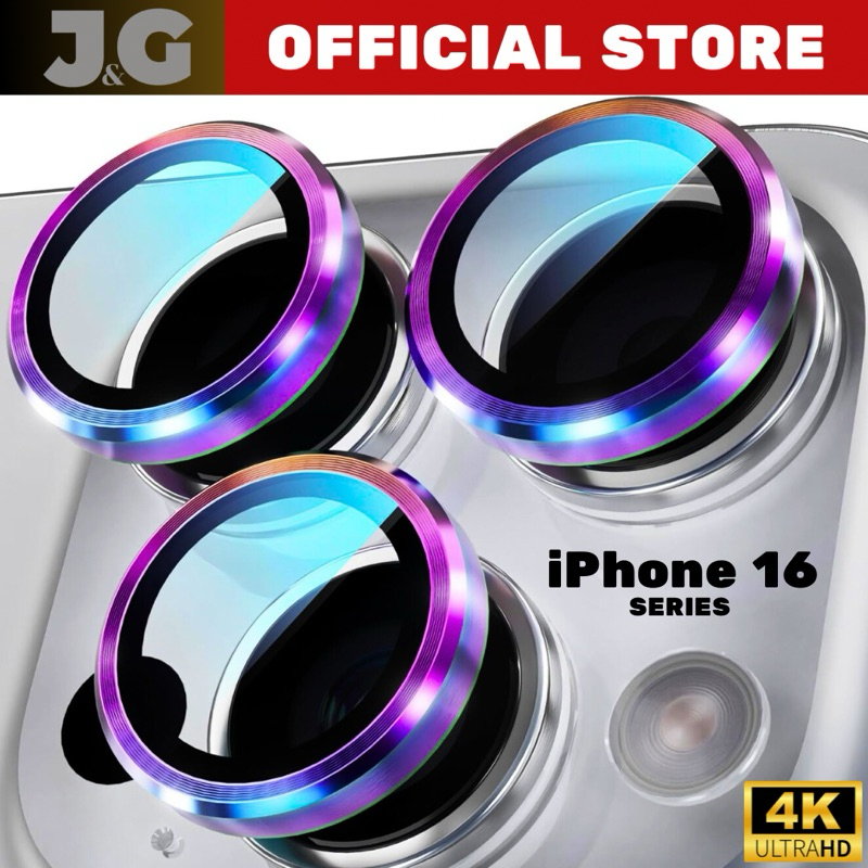 4K HD iP16 EASYINSTALL Metal Camera Lens Protector for iPhone 16 Pro ...