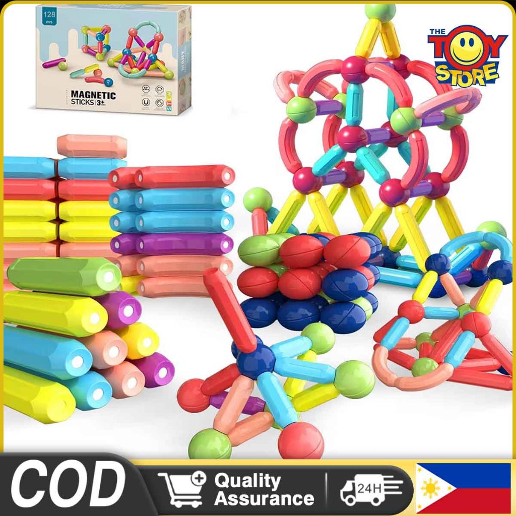 64pcs 3D Magnetic Stick Balls Building Kids Toy Building Blocks With ...