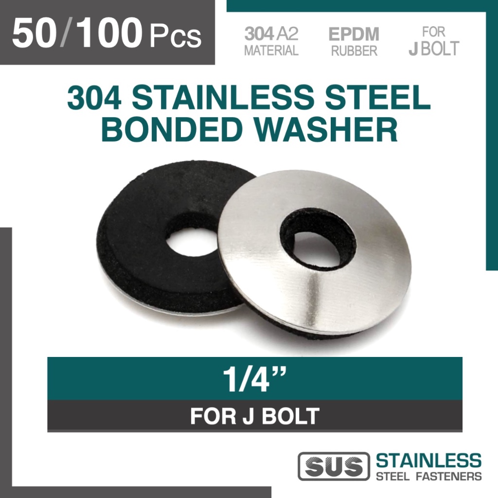 50/100pc SS304 Stainless Steel Bonded Washer / Steel Rubber Bonded ...