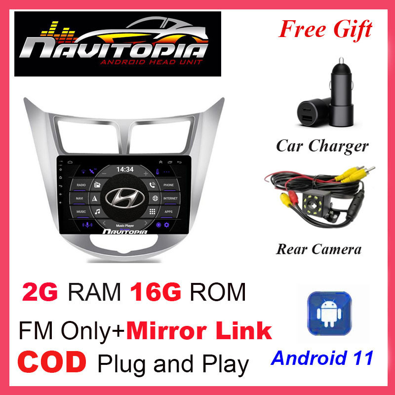 NAVITOPIA Android Car Head Unit Auto Monitor Stereo for Hyundai Accent ...