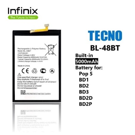 Tecno Pop5 Battery BL-48BT Battery | Shopee Philippines