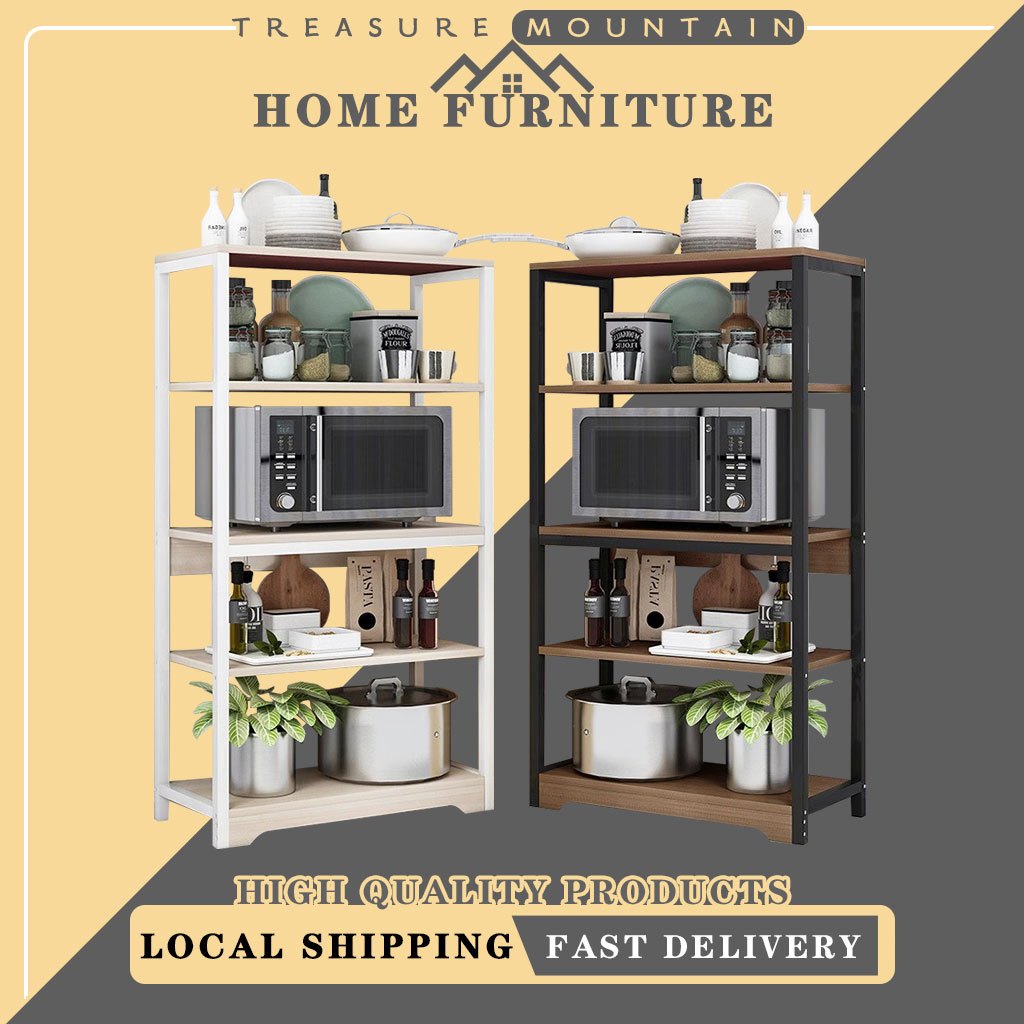 （COD）Floor standing 3/4/5 kitchen storage rack, household multi-layer ...