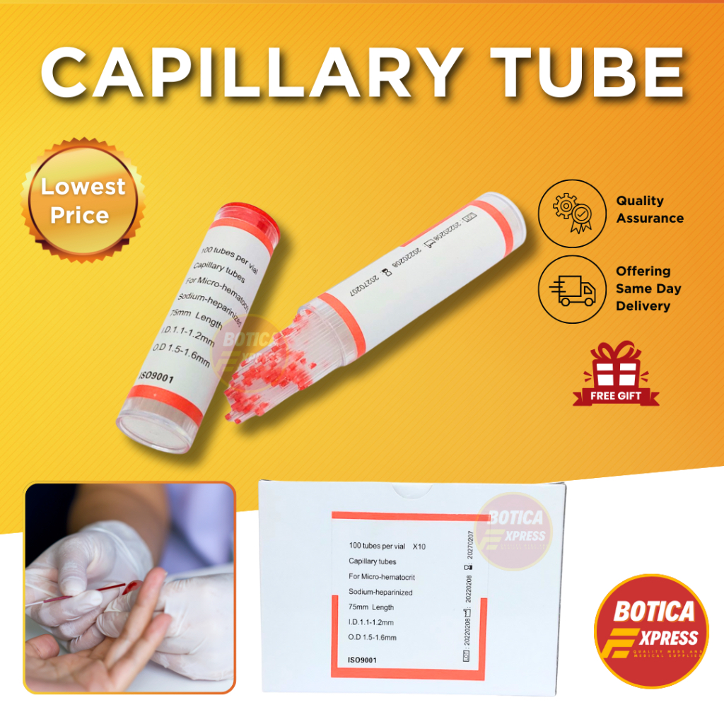 Topcare Capillary Tube / Heparinized Tube (100's Per tube) | Shopee ...