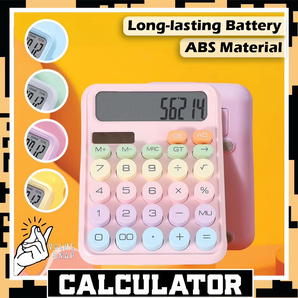 12-digit fashion style calculator large display mechanical round button ...